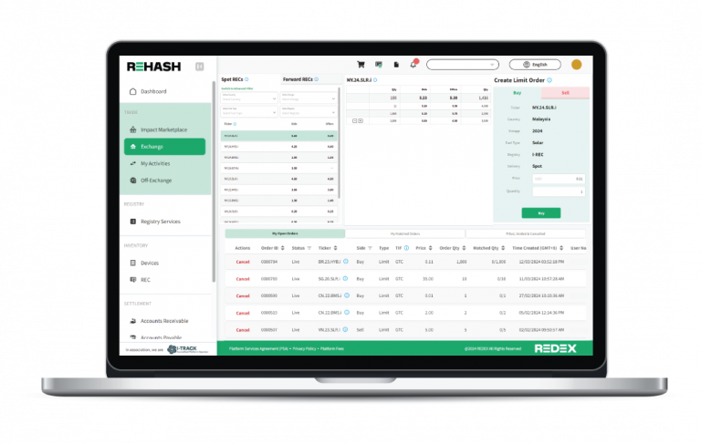 REHash - REC Certificate Trading & REC Registry Platform